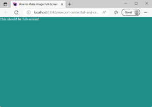 How to Make Image Full-Screen in HTML CSS - ideaspot.tv