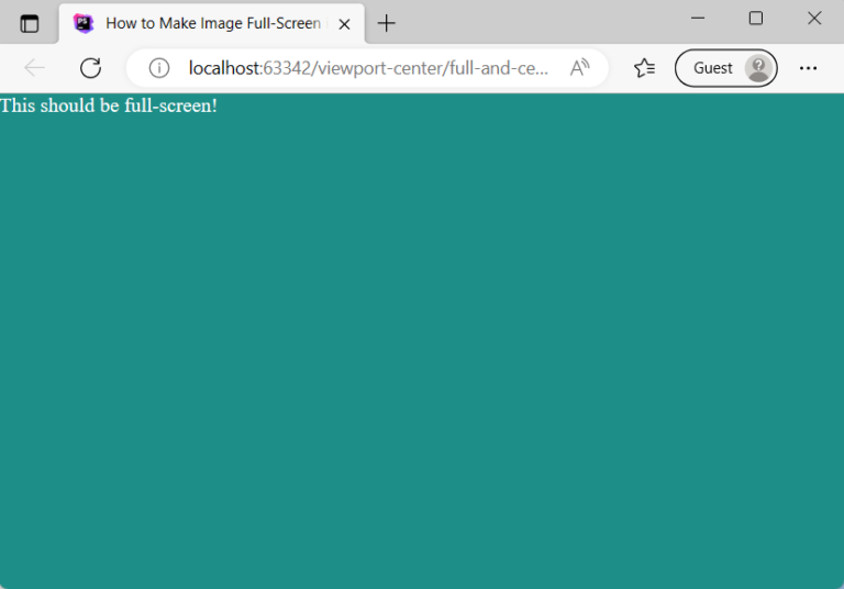 How to Make Image Full-Screen in HTML CSS - ideaspot.tv